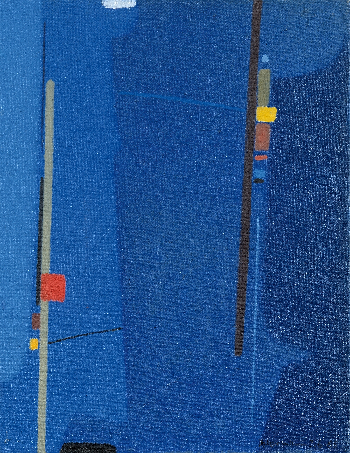 Max Ackermann, 2.VI.65, 1965, Ölfarben auf Rupfen, (c) VG Bild-Kunst ...